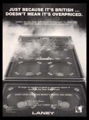 1983 Laney Tube Amplifiers-Print ad / mini-poster-Vintage 80’s Rock ...