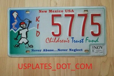 REAL NEW MEXICO STATE LICENSE PLATE CHILDREN'S TRUST FUND AUTO CAR TAG ...