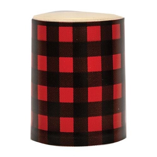 NEW BUFFALO CHECK BLACK Pillar Candle RED TIMER LED 4" Tx3" W Farmhouse ...