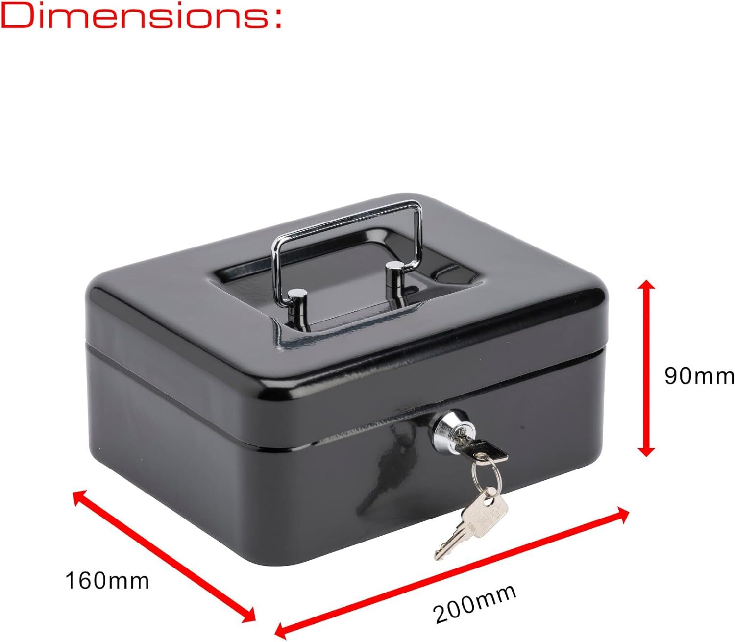 MONEY Bank CASH Deposit BOX Steel Security Safe Key Lockable Metal 6/8 ...