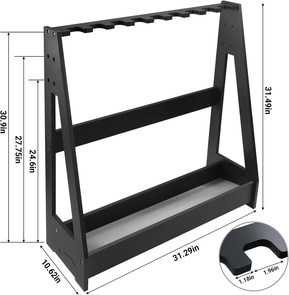 Rifle Gun Rack Storage Display Wood Freestanding Adjustable Stand 9 ...
