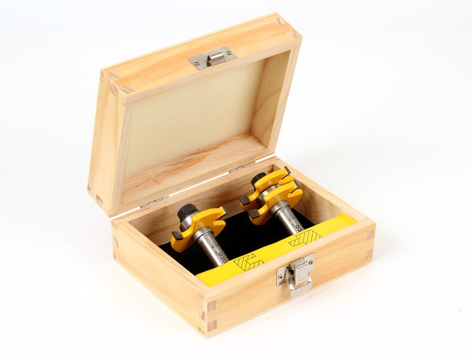 Tongue and Groove Router Bit Set Up to 3/4 Inch Stock 1/2" Shank Yonico ...