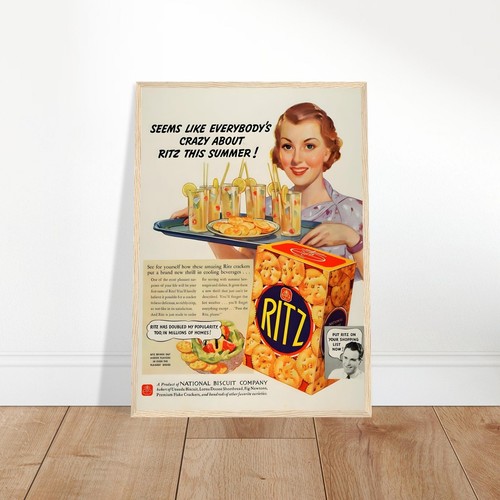 Vintage Ritz Crackers Advertisement Framed Poster Retro Kitchen Wall ...