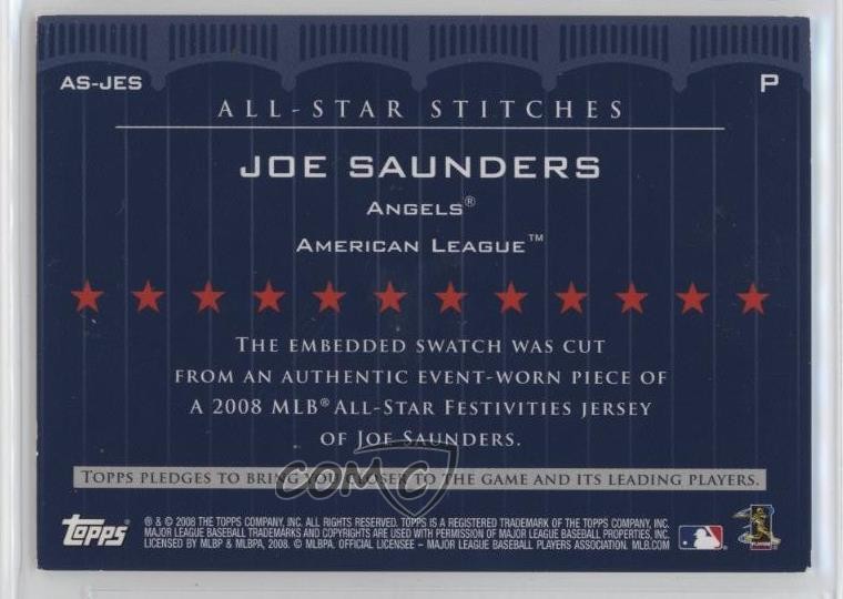 2008 Topps Update All-Star Stitches Gold 30/50 Joe Saunders #AS-JES 0q3 ...