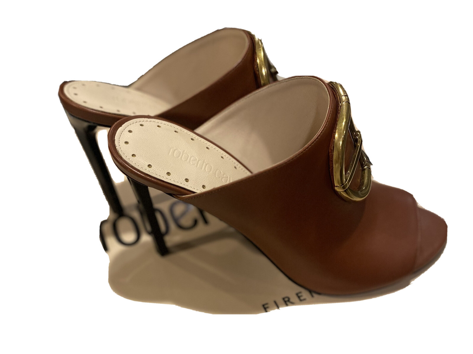 Roberto Cavalli Shoes for Women Brown Leather Clog | eBay