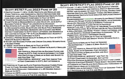 Scott #5787-- 2023 (63c) Freedom Flag CF & Genuine and Descriptive Tabs ...