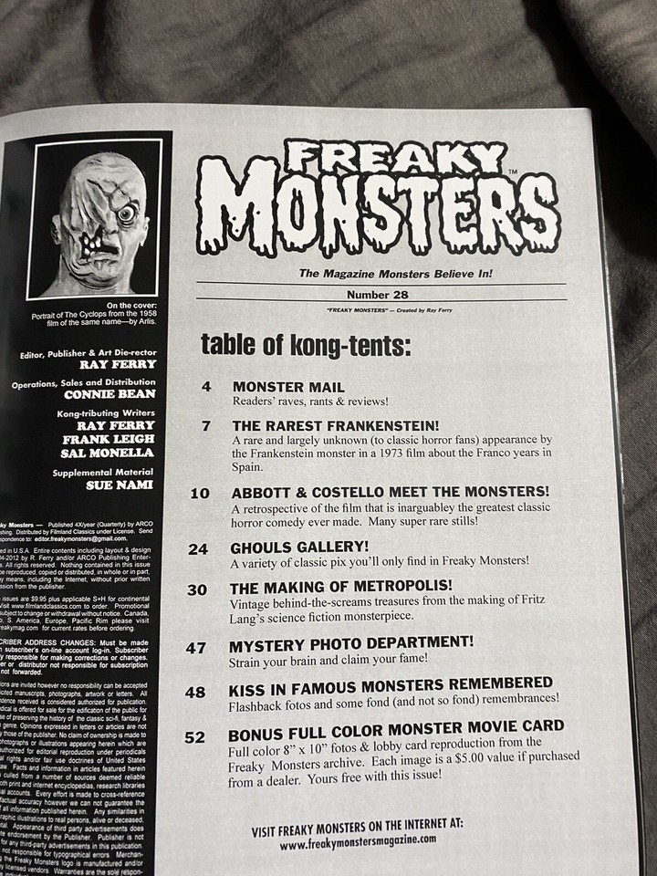 Freaky Monsters Magazine Rare Misprint #30 , 28 | eBay