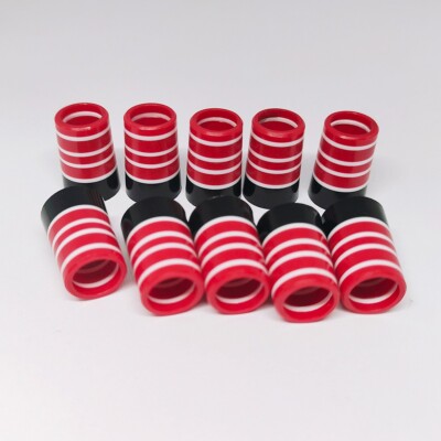 10pcs Custom Red/White Stripe Golf Iron Ferrule .370 Iron Club Shaft ...