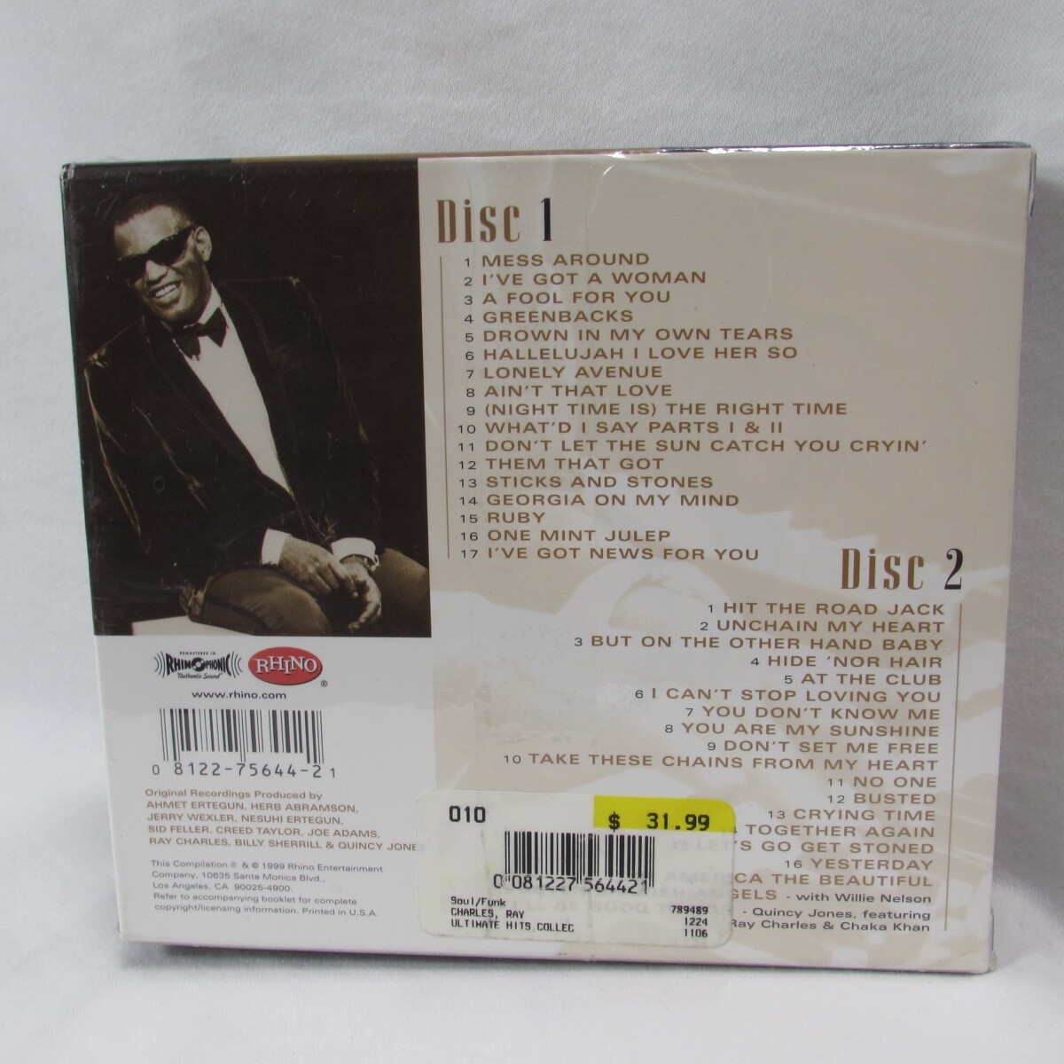 Ray Charles Ultimate Hits Collection 2 Disc Set (1999 Rhino, CD ...