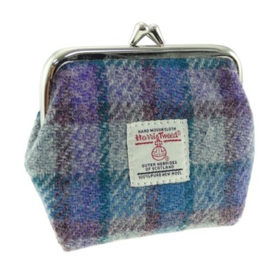Women's Authentic Harris Tweed Purse in Blue & Purple Check LB2035-COL ...