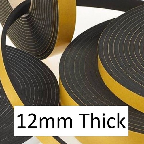12mm Thick - Neoprene Adhesive Backed Foam Sponge Strip Roll Sheet Tape ...