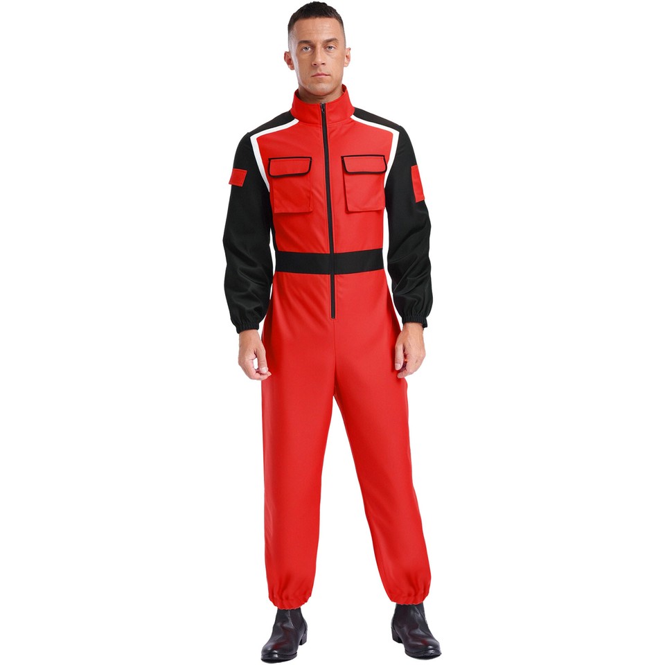 Men Bodysuit Openings Front Zipper One Piece Tracksuit Jumpsuit ...