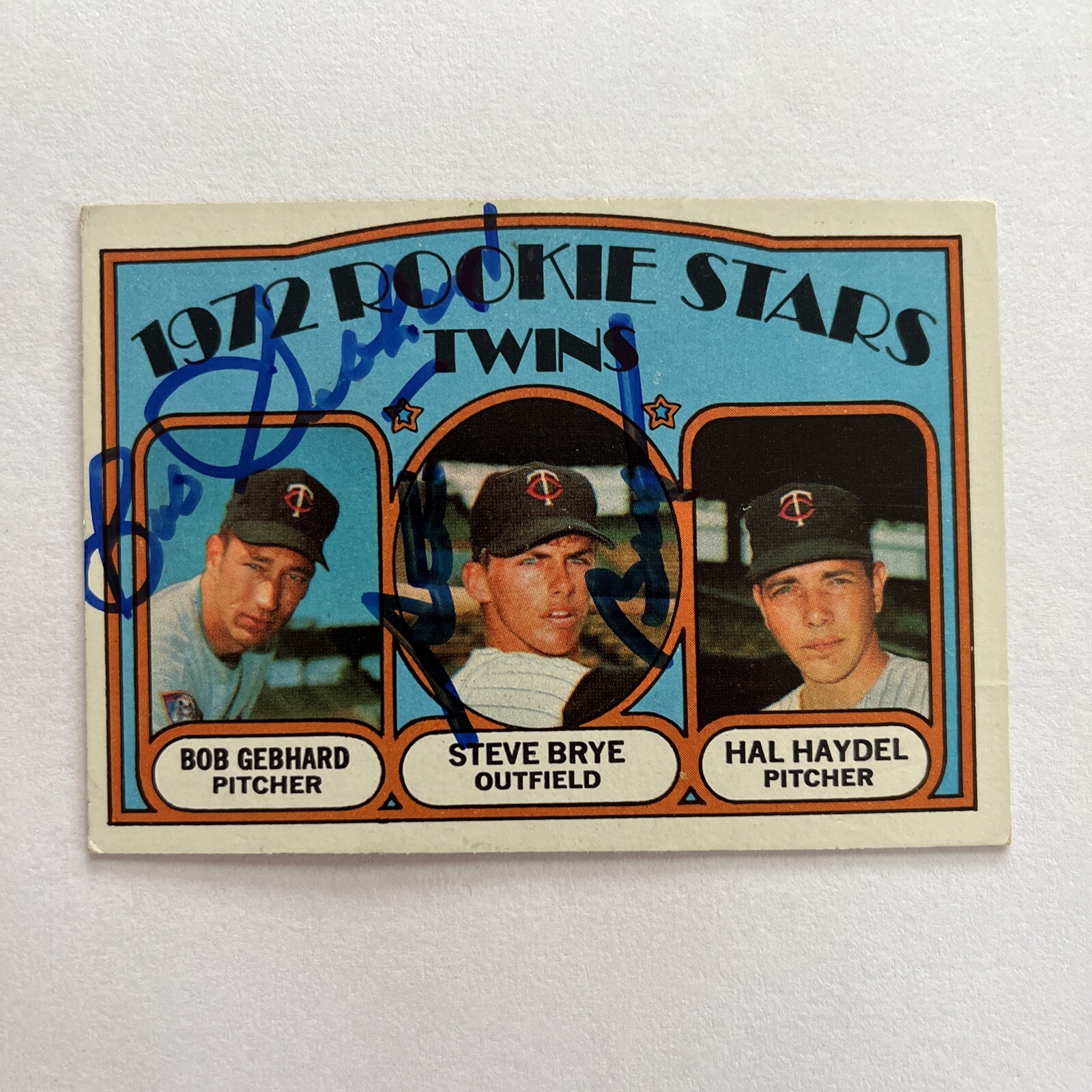 BOB GEBHARD STEVE BRYE 1972 TOPPS AUTOGRAPHED SIGNED AUTO BASEBALL CARD ...