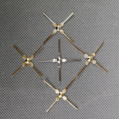 100pcs Gold/Chrome35mm Lamp Lighting Part Crystal Prism Connector Cross ...