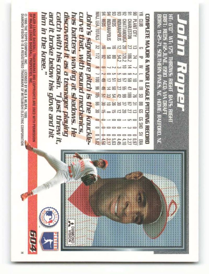 1995 Topps #604 John Roper NM-MT Reds ID:179566 | eBay