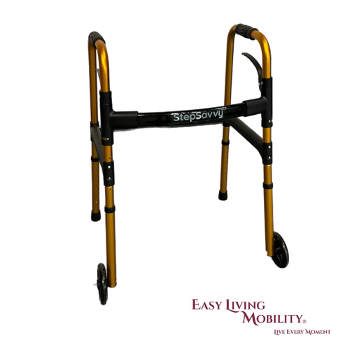 Folding Walking Frame With Wheels Mobility Walker Adjustable Zimmer ...