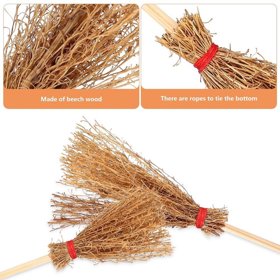 10 Pcs Child Toys Mini Handmade Broom Craft Brooms Halloween ...