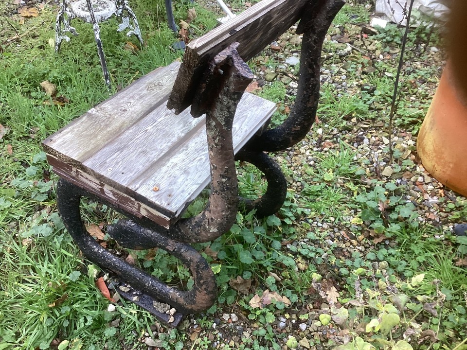 antique cast iron snakes head bench ends | eBay UK