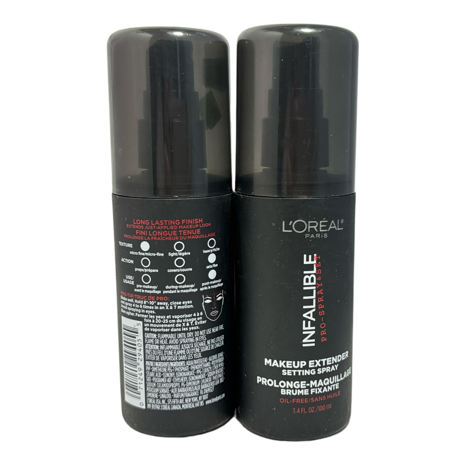2x L'Oreal Infallible Pro-Spray & Set Makeup Extended Setting Spray 3 ...