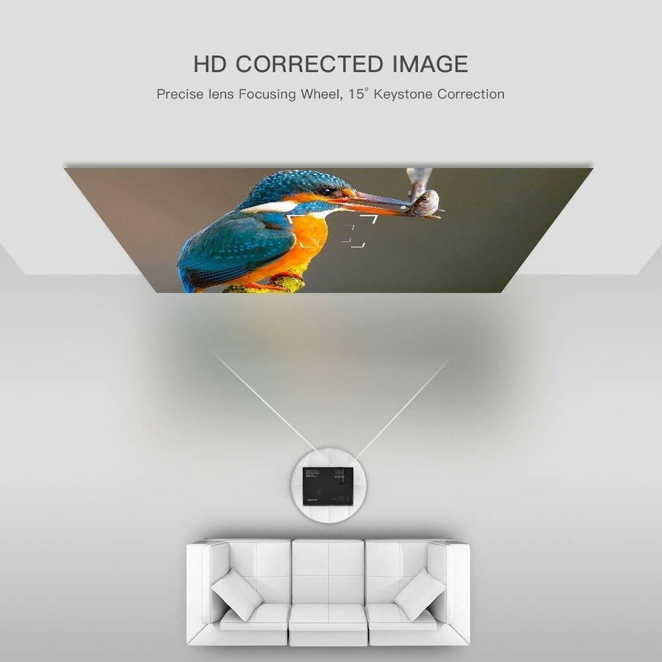 APEMAN Projector Mini Portable Projector Upgraded 2200 Lumens LED Full ...