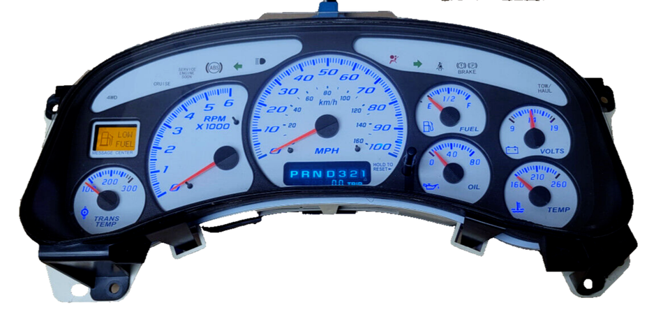 99-02 SILVERADO SIERRA 7 GAUGE INSTRUMENT CLUSTER SPEEDOMETER REMAN ...