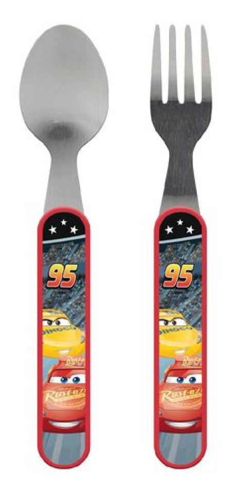 Boys Girls Cutlery Set Stainless Steel Plastic Fork Spoon For Kids and ...