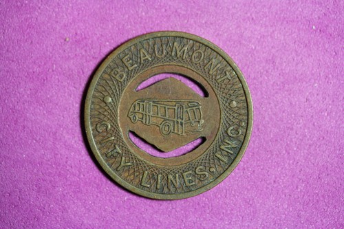 Beaumont City Lines Inc. Vintage School Bus Fare Token #M19816 | eBay