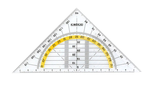 Set Square Protractor 140mm Clear 2 in 1 Geometry Tool for Home ...