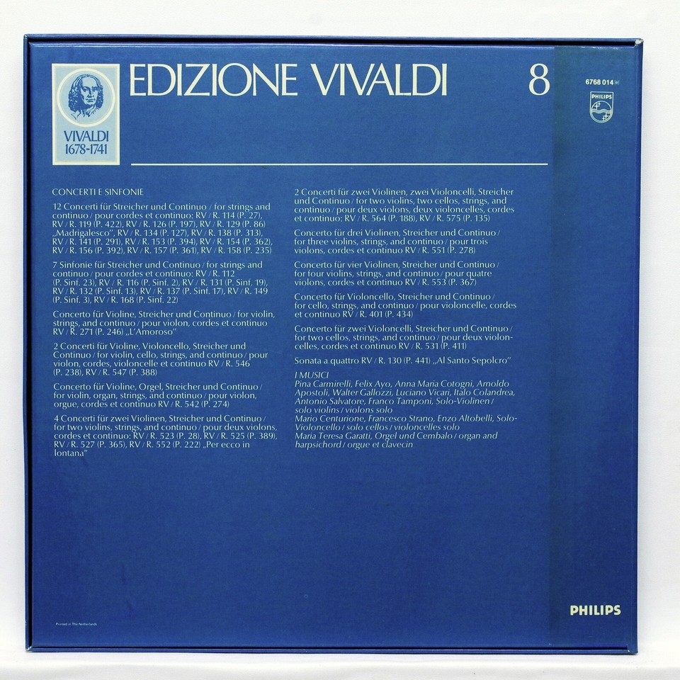 I MUSICI ⸺ Edizione VIVALDI vol.8 ⸺ PHILIPS 5xLPs box EX++ | eBay