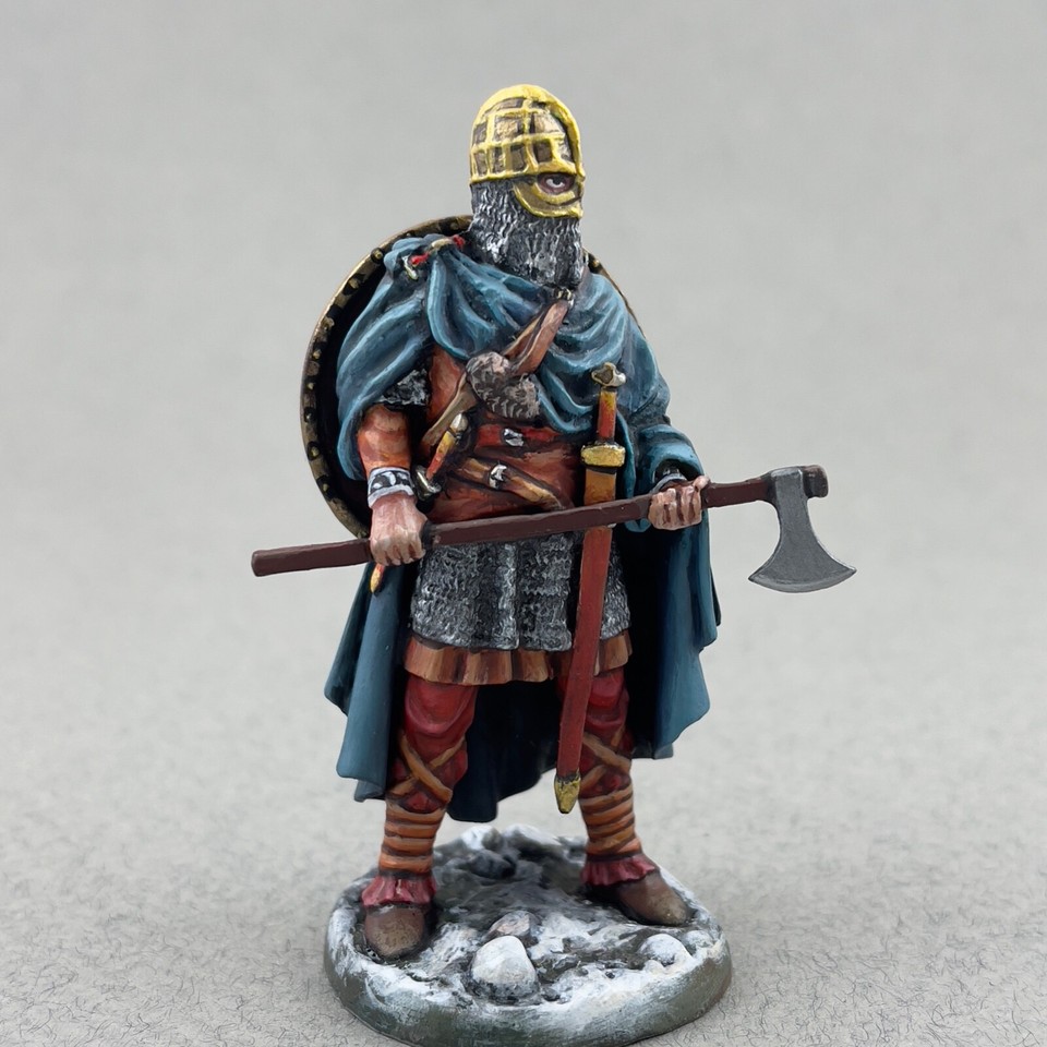 Viking figure 54 mm 1/32, Painted tin toy soldier, Anglo-Saxon warrior ...