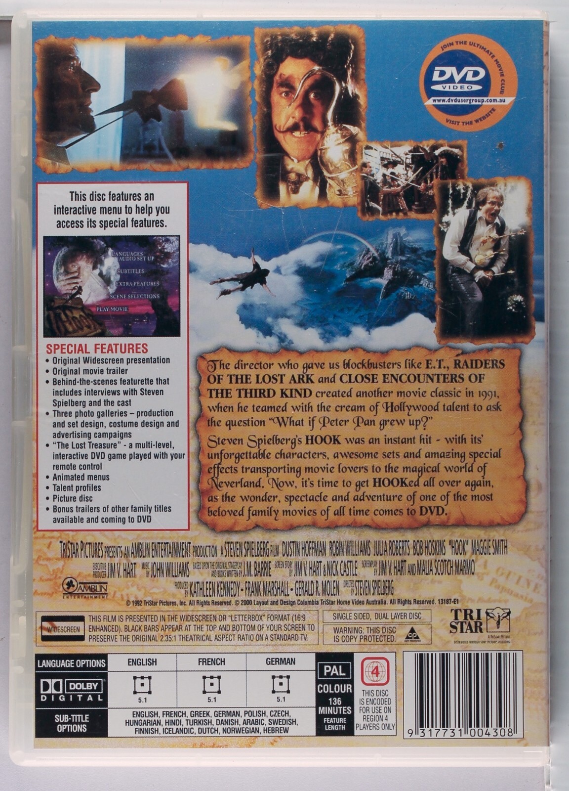 Hook (DVD, 1991) 9317731004308 | eBay