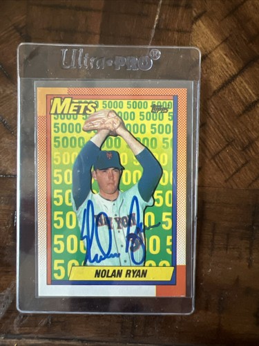1990 Topps Nolan Ryan Autographed Card #2 HOF Inductee, 5000 Strikeouts ...