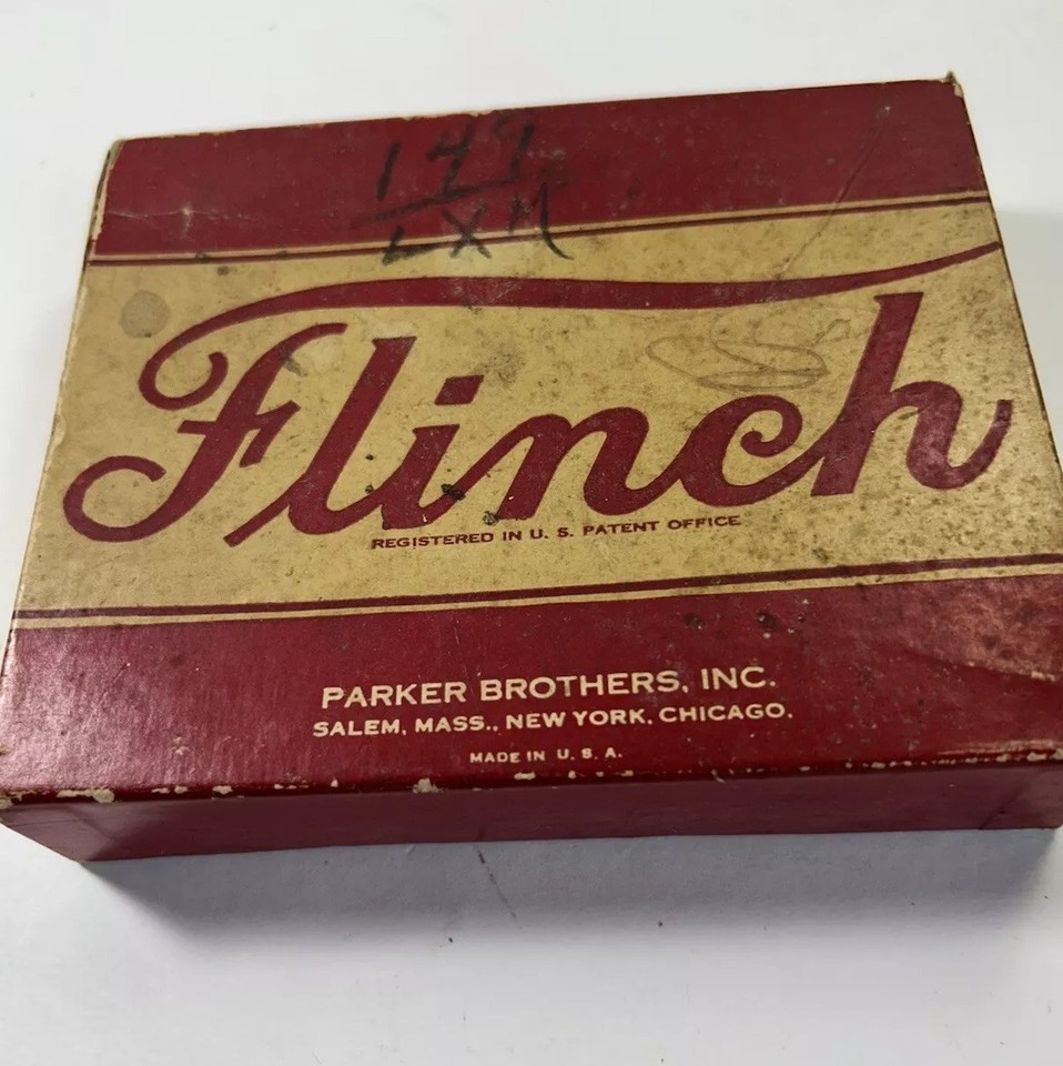 Vintage Flinch Card Game in Red Box 1938 Parker Brothers Complete ...