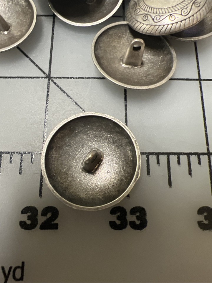 LOT - 11 "Pewter", Historical Large 1 1/8" Metal Etched Shank Coat ...