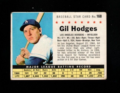 8971* 1961 Post # 168 Gil Hodges Vg-Ex (factory) | eBay