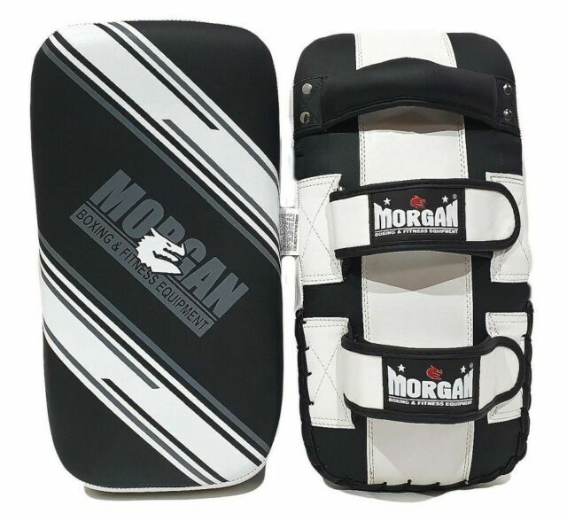 Morgan Sport V2 Aventus Curved Muay Thai Pads, Pair of 2 - Black/White ...
