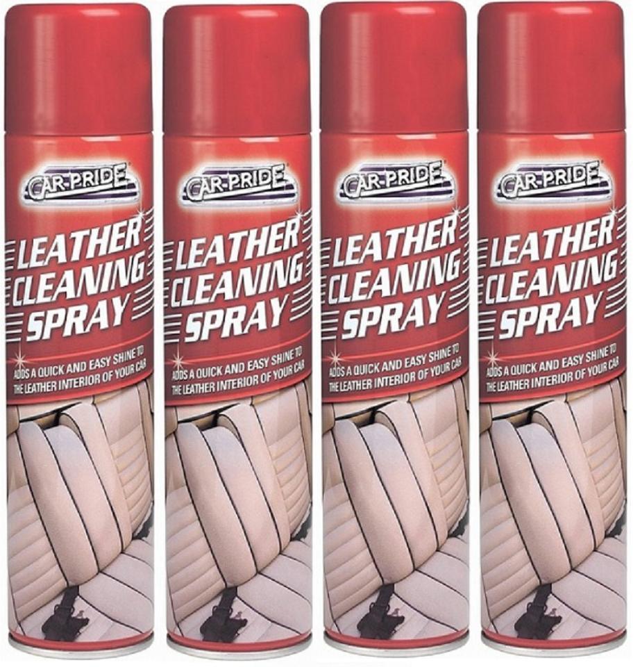 4 x Car Care Leather Cleaning Spray 300ml Quick & Easy Shine Leather ...