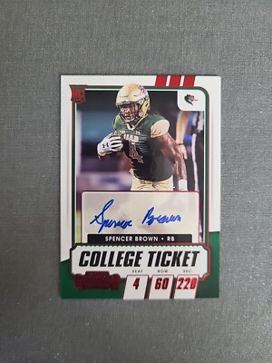 SPENCER BROWN 2021 CONTENDERS DRAFT PICKS COLLEGE TICKET RC AUTO RED ...