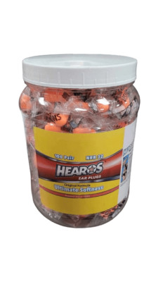 HEAROS 100-Pack Disposable Hearing Protection Earplugs 32 dB Noise ...