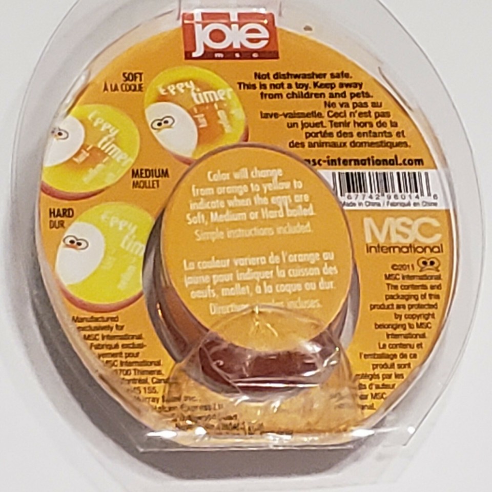 Joie Eggy Egg Timer Indicates Soft,Med,Hard sealed Kitchen Gadgets NOS ...