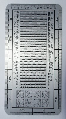 CZECH METAL STAMP PERFORATION GAUGE IN 1/4 UNITS DOUBLE SIDED WATERMARK ...