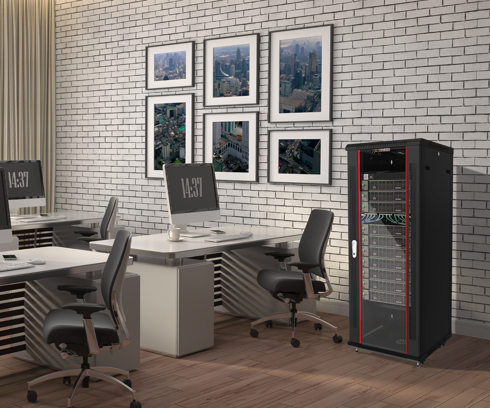 27U Server Rack Locking Network Cabinet Data Enclosure with PDU-Feet ...