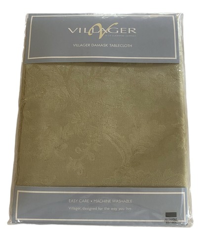 Liz Claiborne Villager Rectangle 60” X 144” Elegant Gold Damask ...