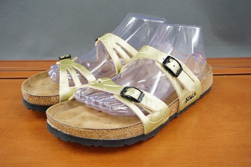 Birkenstock Birki's Moorea Women's 9 Gold Slip On Comfort Double Strap ...