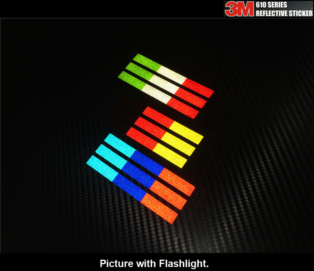 Reflective 3 Pics Italy / Germany / BMW M Power Flag helmet Sticker Set ...