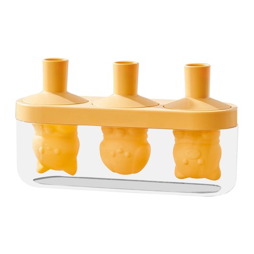 Ice Pop Mold 3-cavity Silicone Leak-proof Cute Animal Shape Ice Pop ...