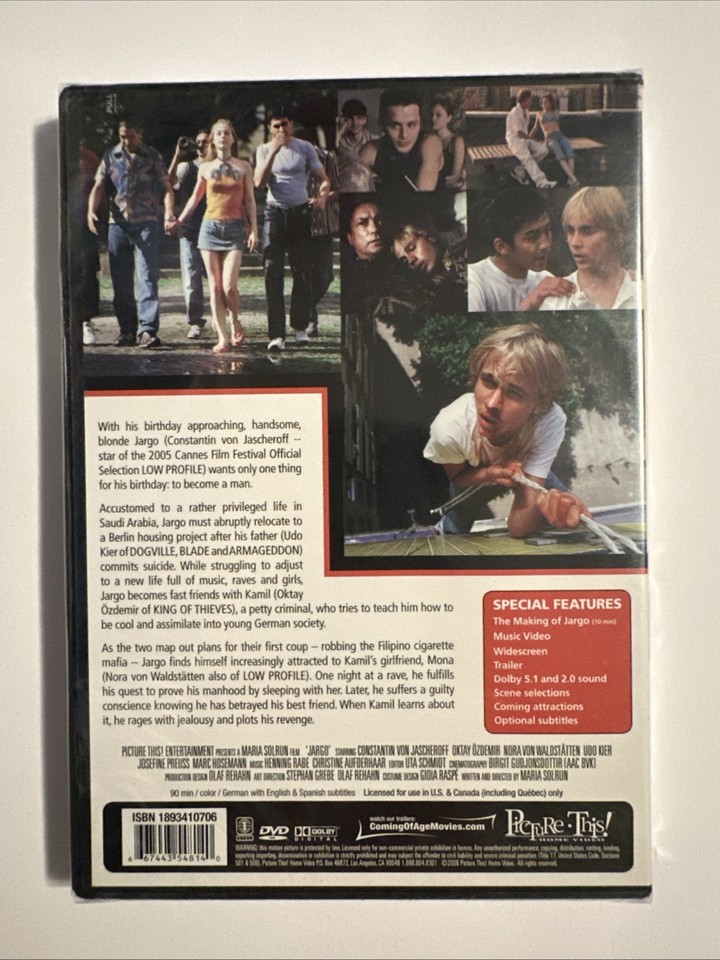 Jargo DVD Rare OOP Udo Kier Maria Solrun (Director) Brand New & Sealed ...
