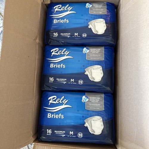 Rely Briefs Adult Diapers Medium Adult 32-44” Pull up Underwear Case Of ...