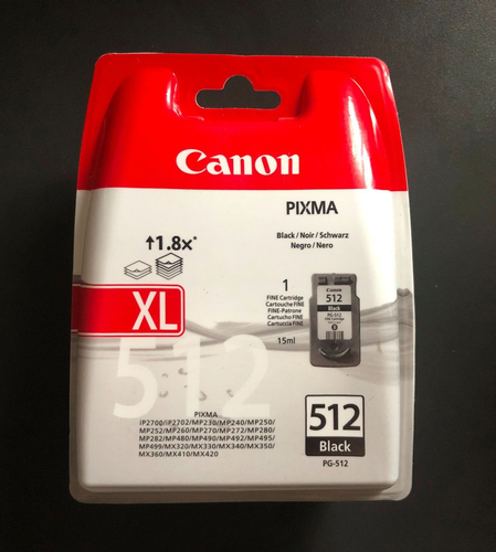 Genuine Canon Ink - PG-512 BLACK / MP260, MP270, MP280, MP480 (INC VAT ...