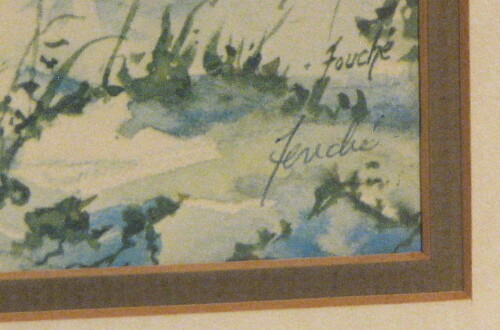 RARE VINTAGE VIRGINIA FOUCHE BOLTON SEASIDE WATERCOLOR PRINT SIGNED and ...